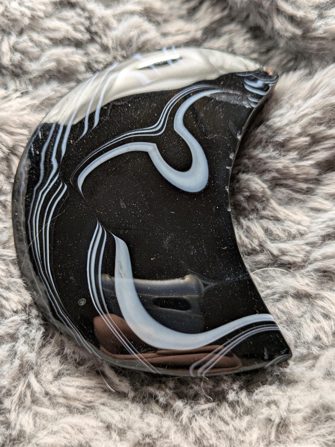Beautiful Black and Blue Banded Agate Moon. 150 G 7.7 Cm Tall - Etsy