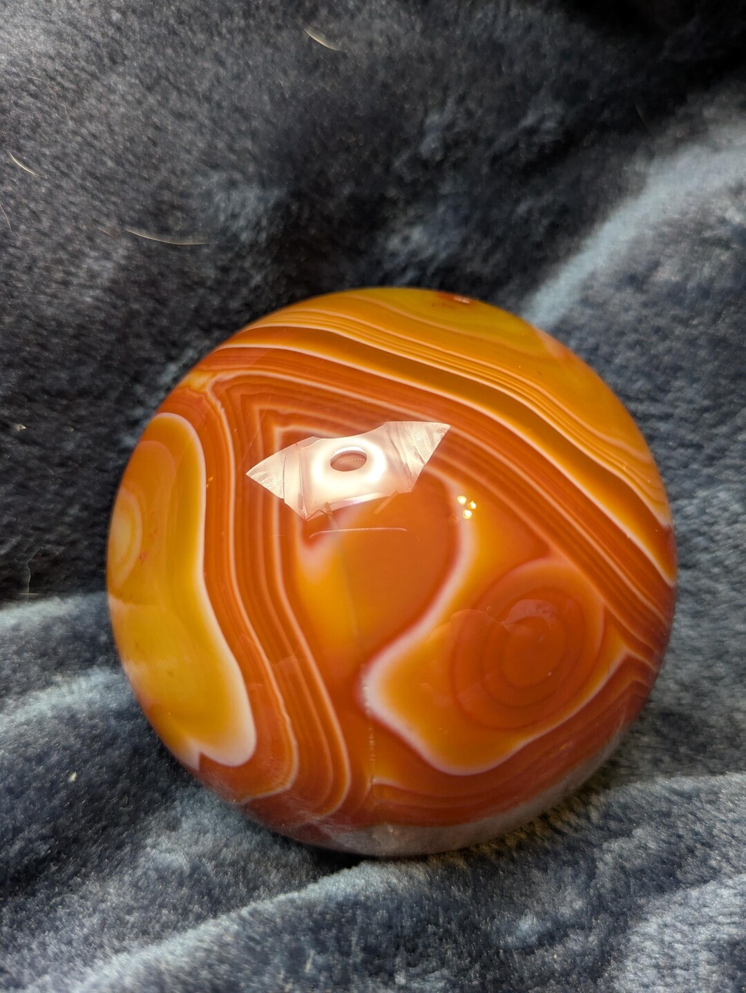 Intriguing. Carnelian Banded Agate Sphere With Quartz Center. All the ...