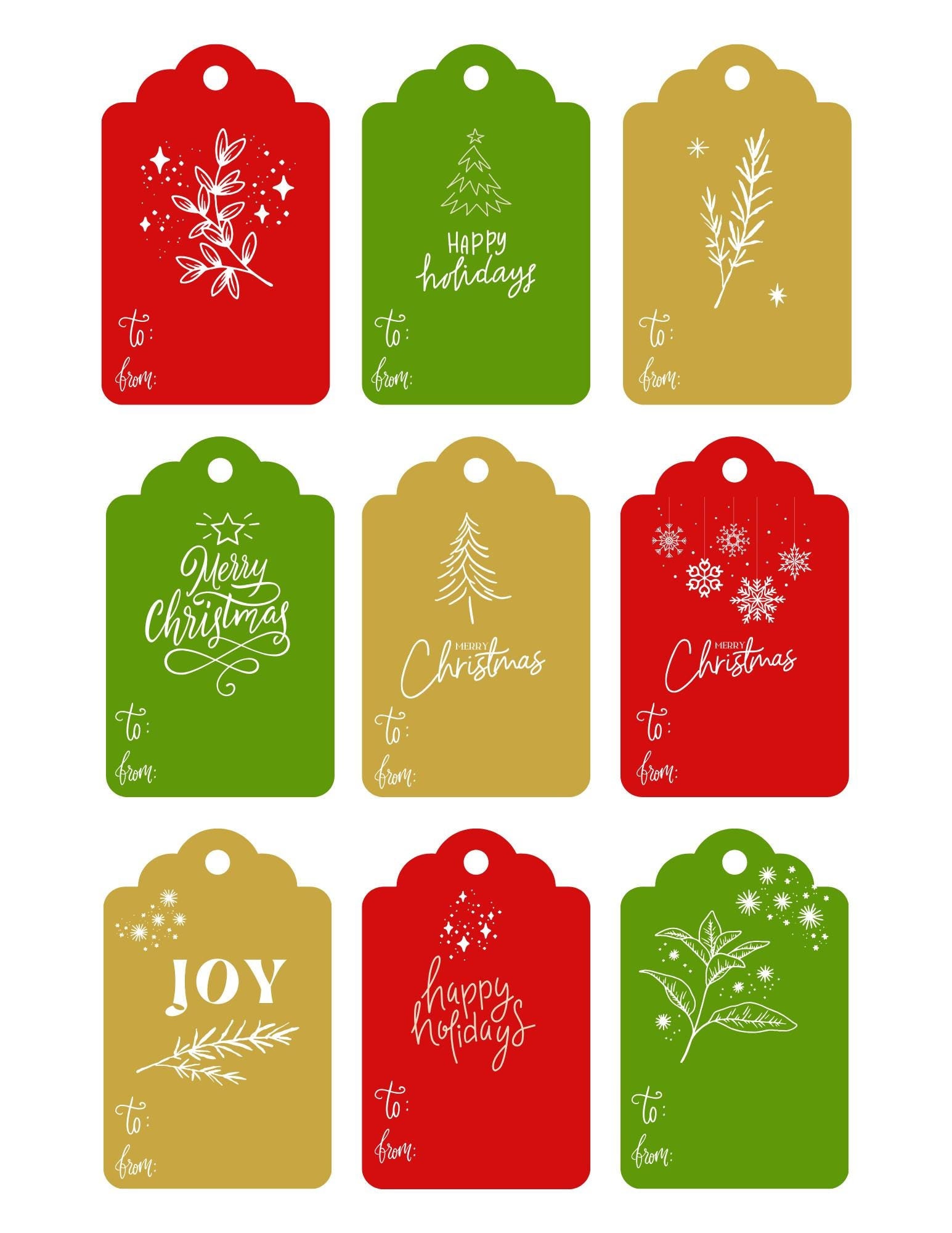 Printable Christmas Gift Tags Editable Holiday Gift Tag Template ...
