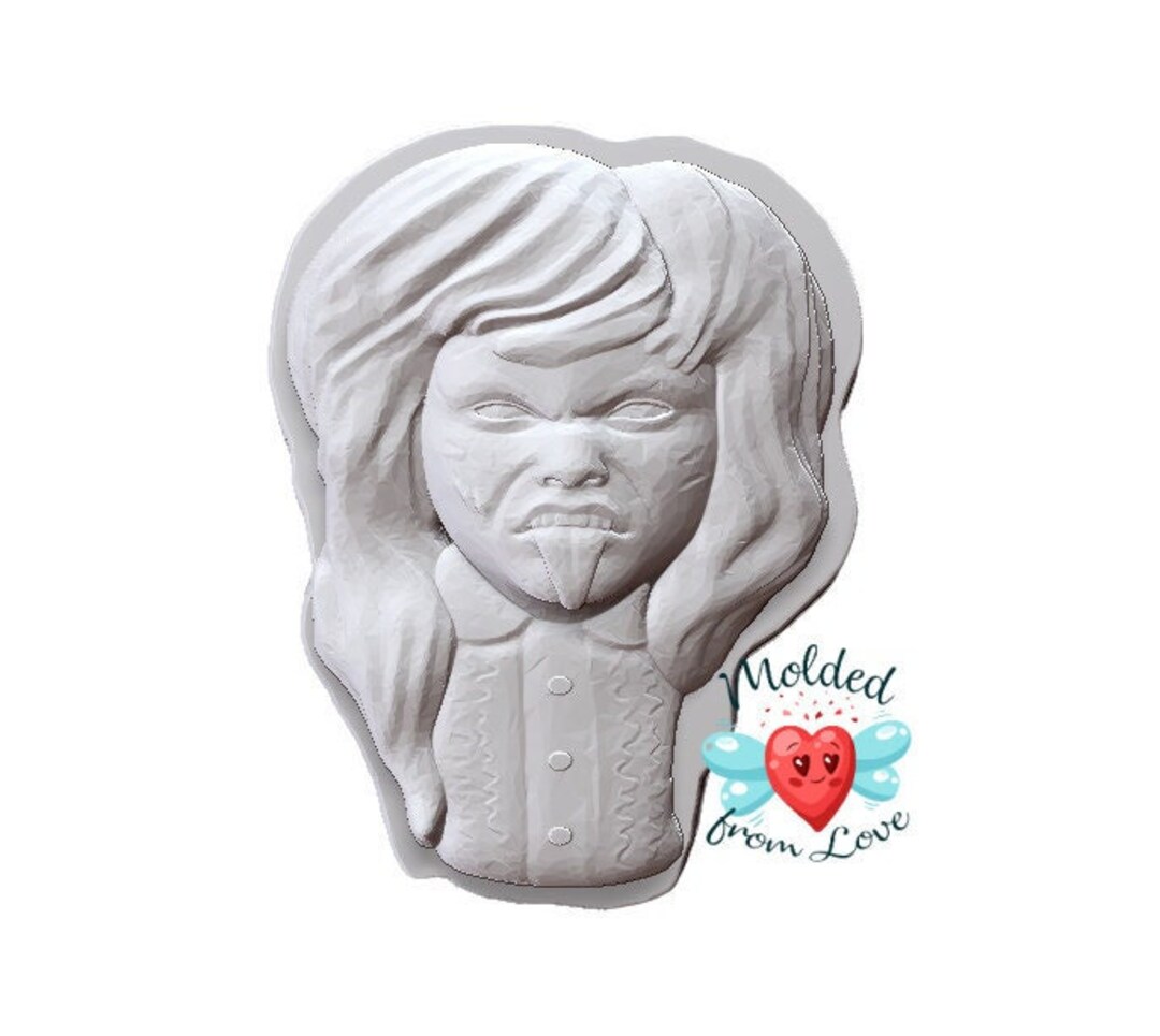 Creepy Possessed Girl Regan Handmade Plastic Mold, Soap Mold, Bathbomb ...