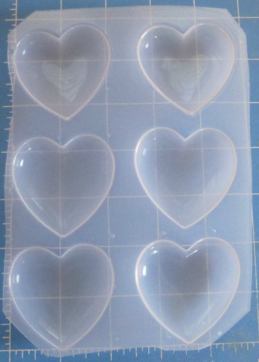 Set of 6 Slightly Puffy Hearts Pallette Flexible Plastic - Etsy