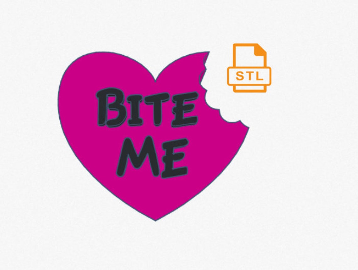 BITE ME Heart Straw Topper Buddy STL File for 3D Printing - Etsy