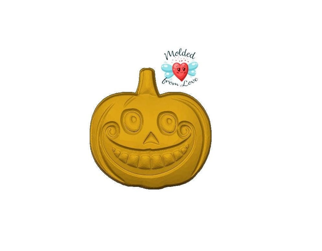 Retro Grinning Jack O' Lantern Handmade Plastic Mold Bathbomb Mold ...