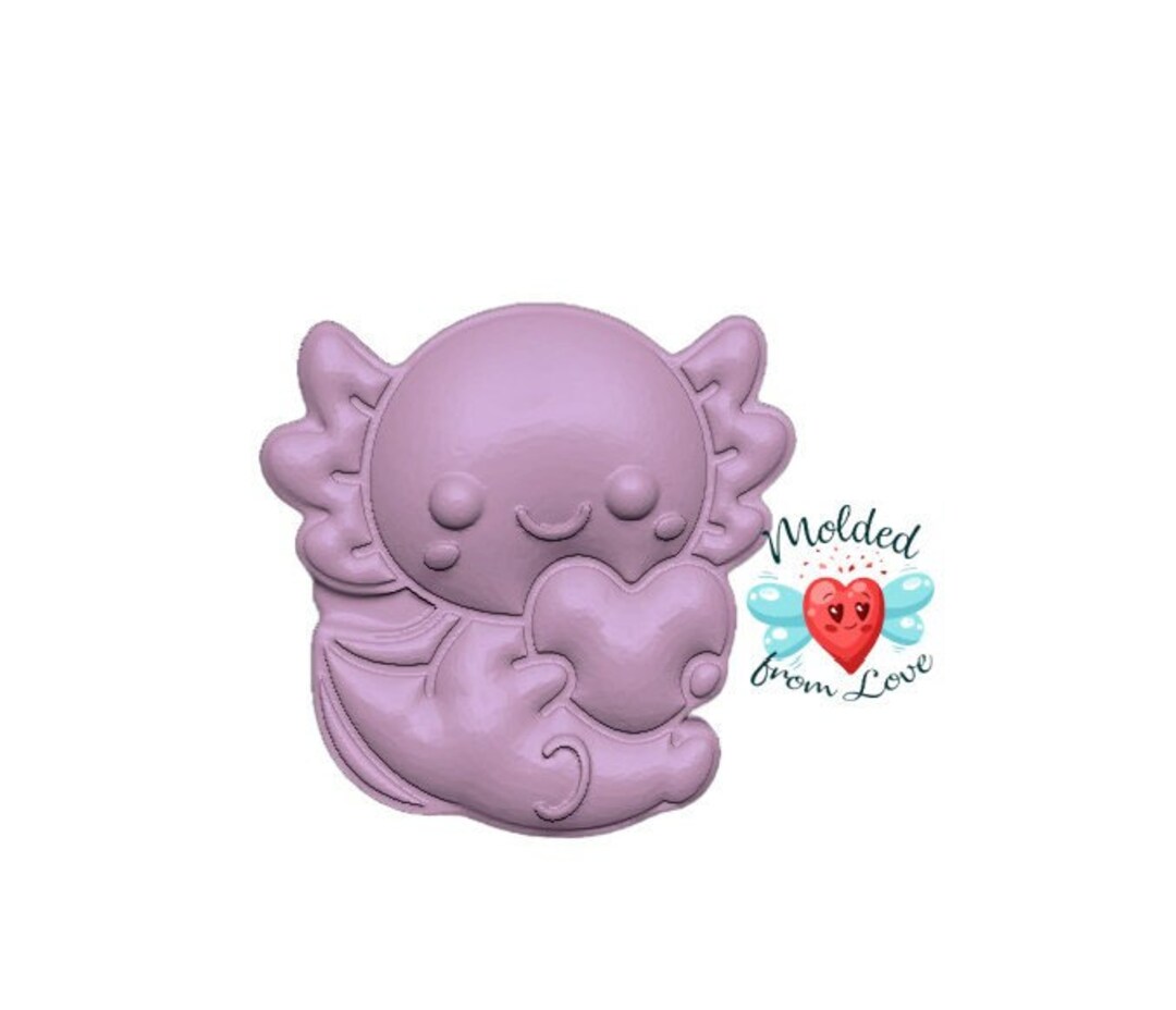 Axolotl With Heart Handmade Plastic Mold/bathbomb Mold/bath Bomb Mold ...