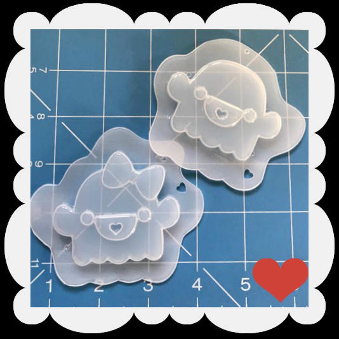 Pastel Bun Bun Kawaii Ghosts Girl & Boy Handmade Plastic Mold/uv Resin ...