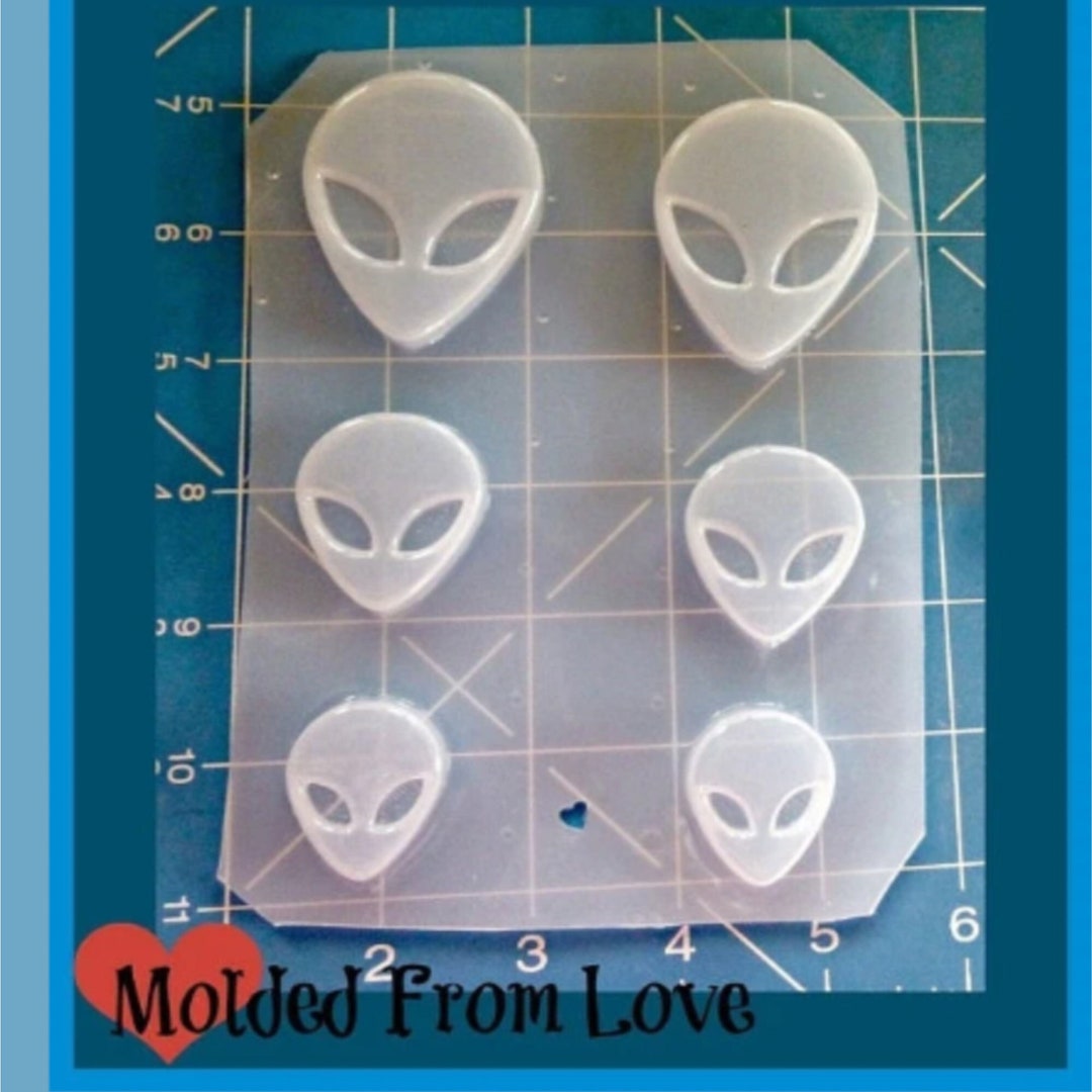 3 Different Size Alien Heads 6 Cavities Handmade Flexible Plastic Mold ...
