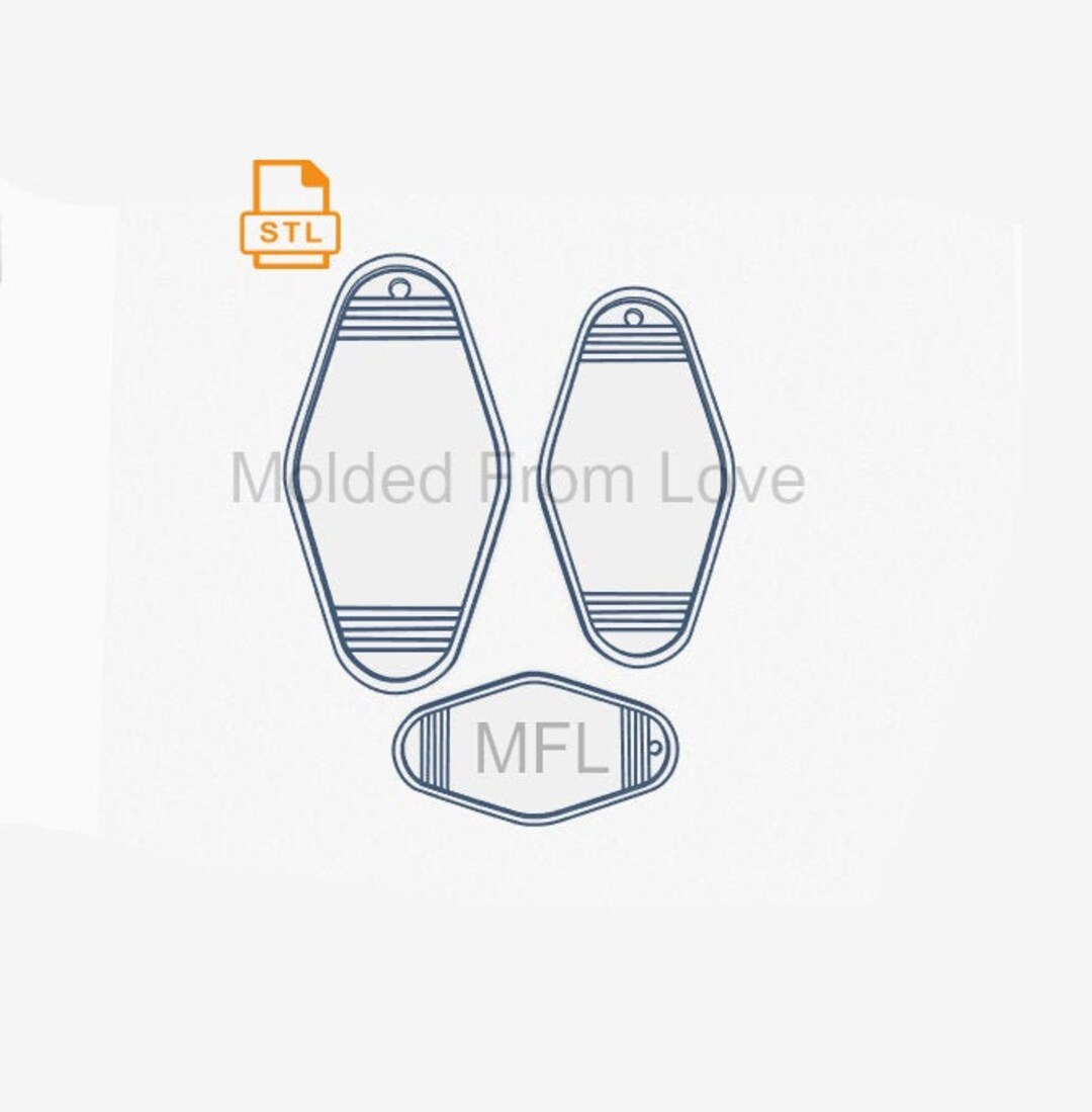Retro Motel Room Key Fobs STL File for 3-D Printing File Only Not the ...