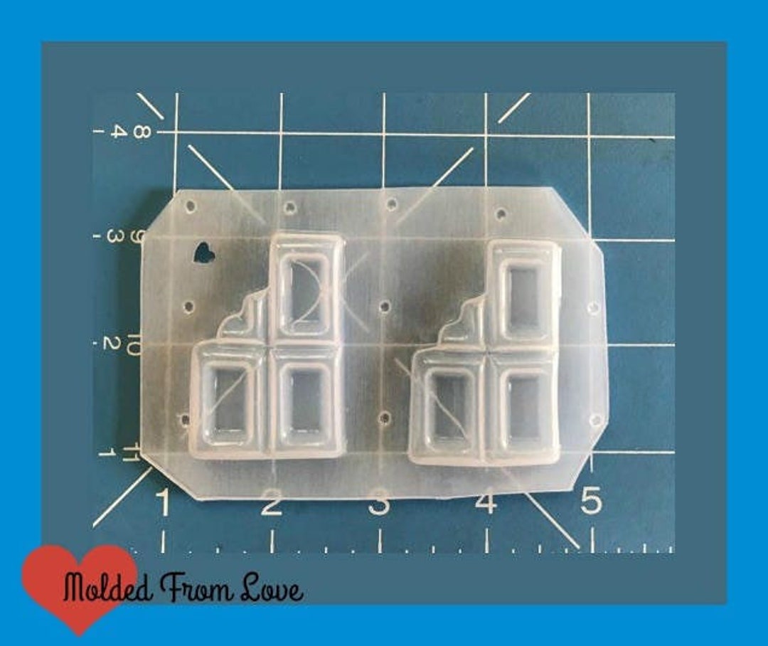 Small Bitten Chocolate Bars Set of 2 Handmade Plastic Mold - Etsy