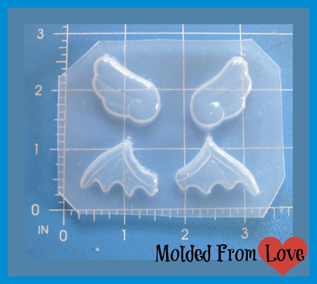 Set of 2 Pair Small Kawaii Wings and Bat Wings Flexible Plastic ...