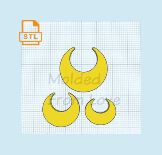 Moon Girl Kawaii Crescent Moon Shapes STL File for 3-D | Etsy