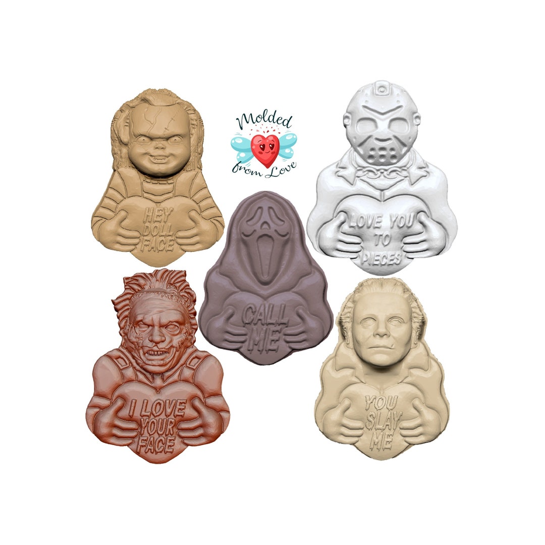 HORROR MOVIE Valentines Soap or Bath Bomb Handmade Plastic Resin Mold ...