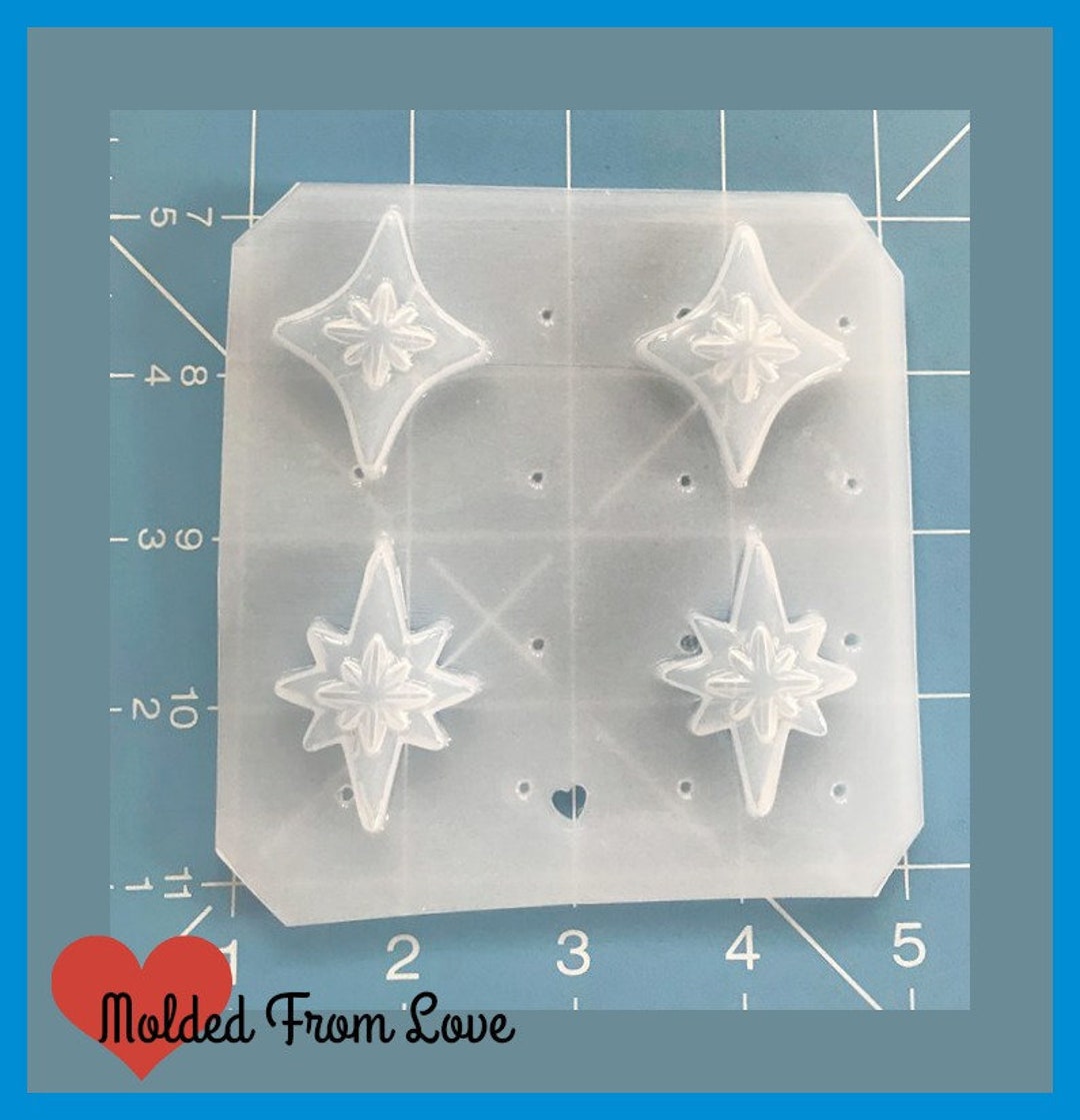 NEW! 4 Mid Century Double Atomic Star and Diamonds Shapes Handmade ...