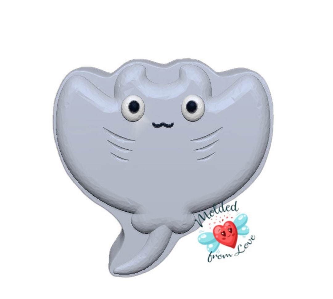 Kawaii Manta Ray Handmade Plastic Mold Bathbomb Mold | Plastic Mold ...