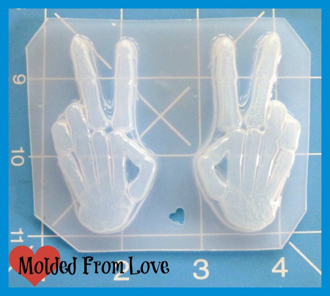 Peace Signs Skeleton Hands Plastic Handmade Resin Mold - Etsy