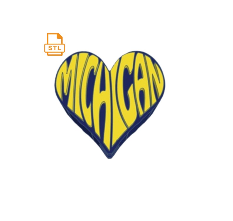 Heart of Michigan Straw Topper Buddy STL File for 3D Printing | Etsy