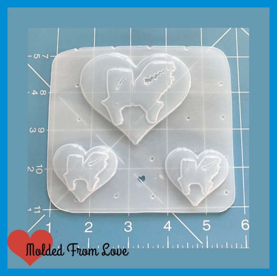 3 Kissing Frank and Bride Hearts Handmade Plastic Mold/uv Resin Mold ...