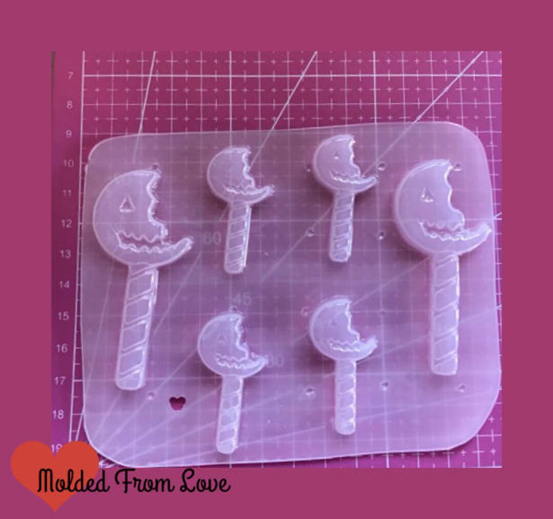 Pallet of 6 Bitten Pumpkin Lollypops Handmade Flexible Plastic Resin ...