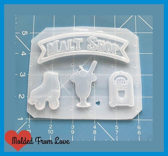 MFL Malt Shop Banner Brooch 4 Cavity Handmade Plastic Resin | Etsy