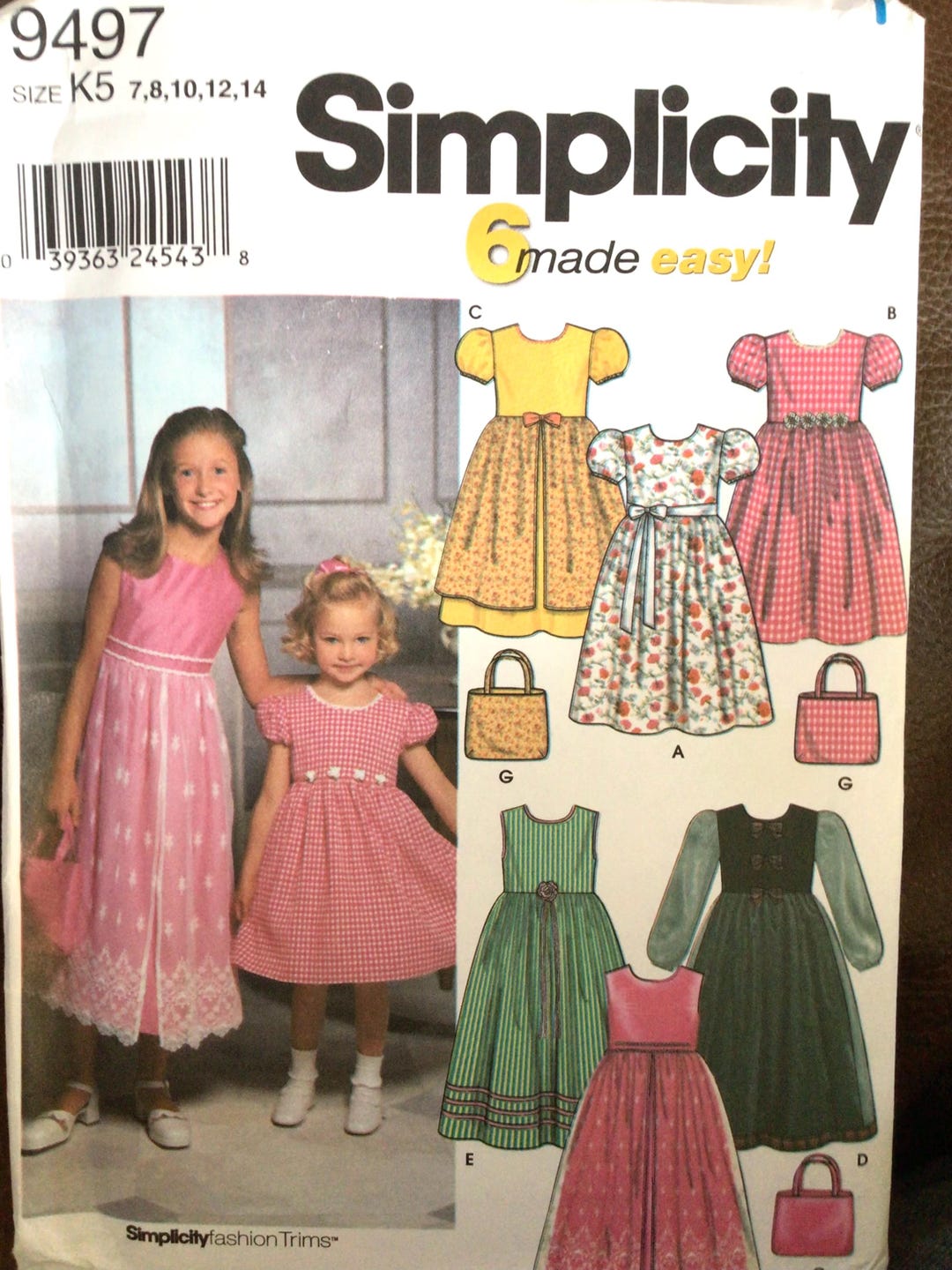 Simplicity 9497, Uncut Sewing Pattern for Girls Size 7-8-10-12-14, Easy ...