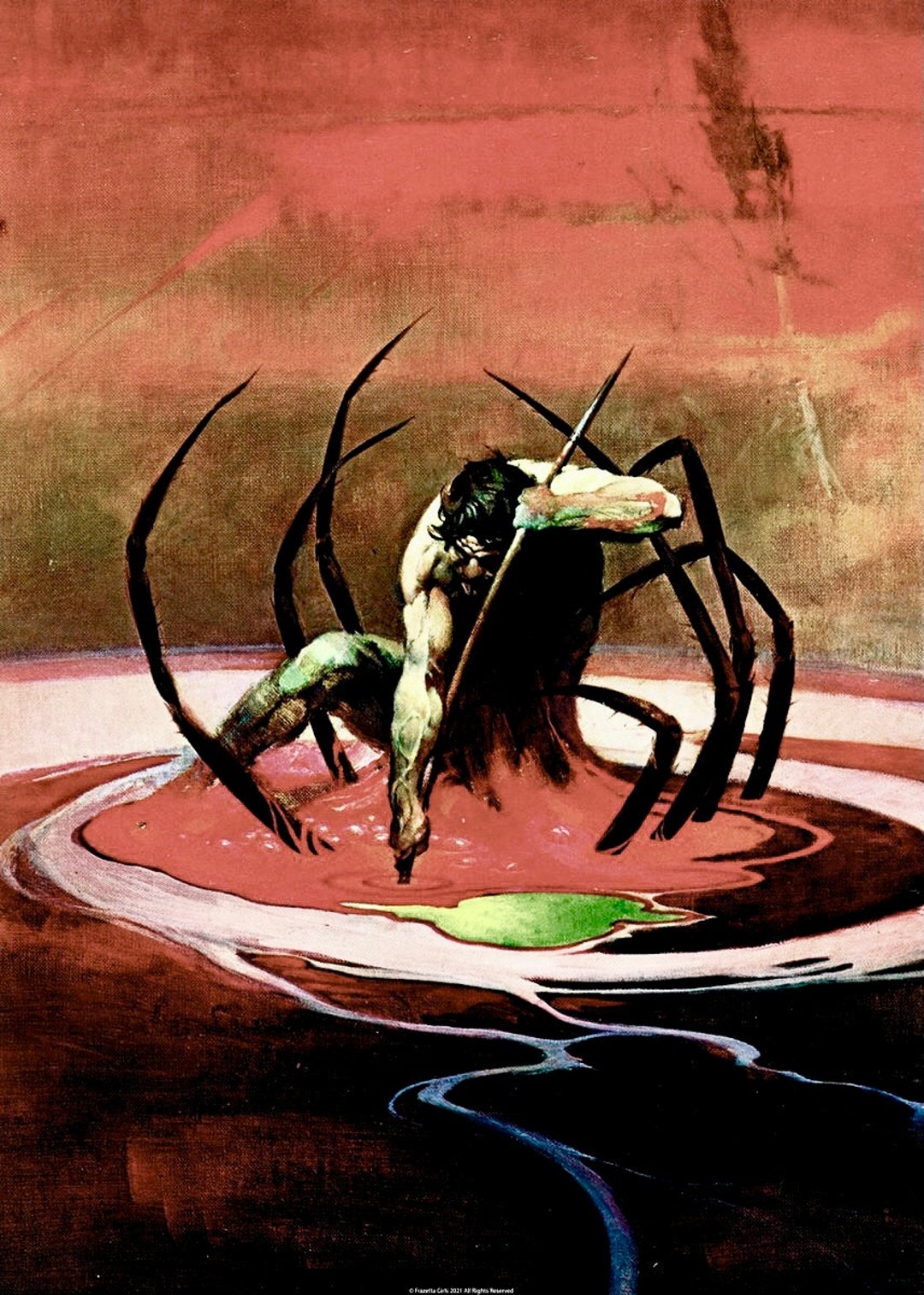 Frazetta, Bookplate Print for Framing, Collage, Junk Journal, SPIDER ...