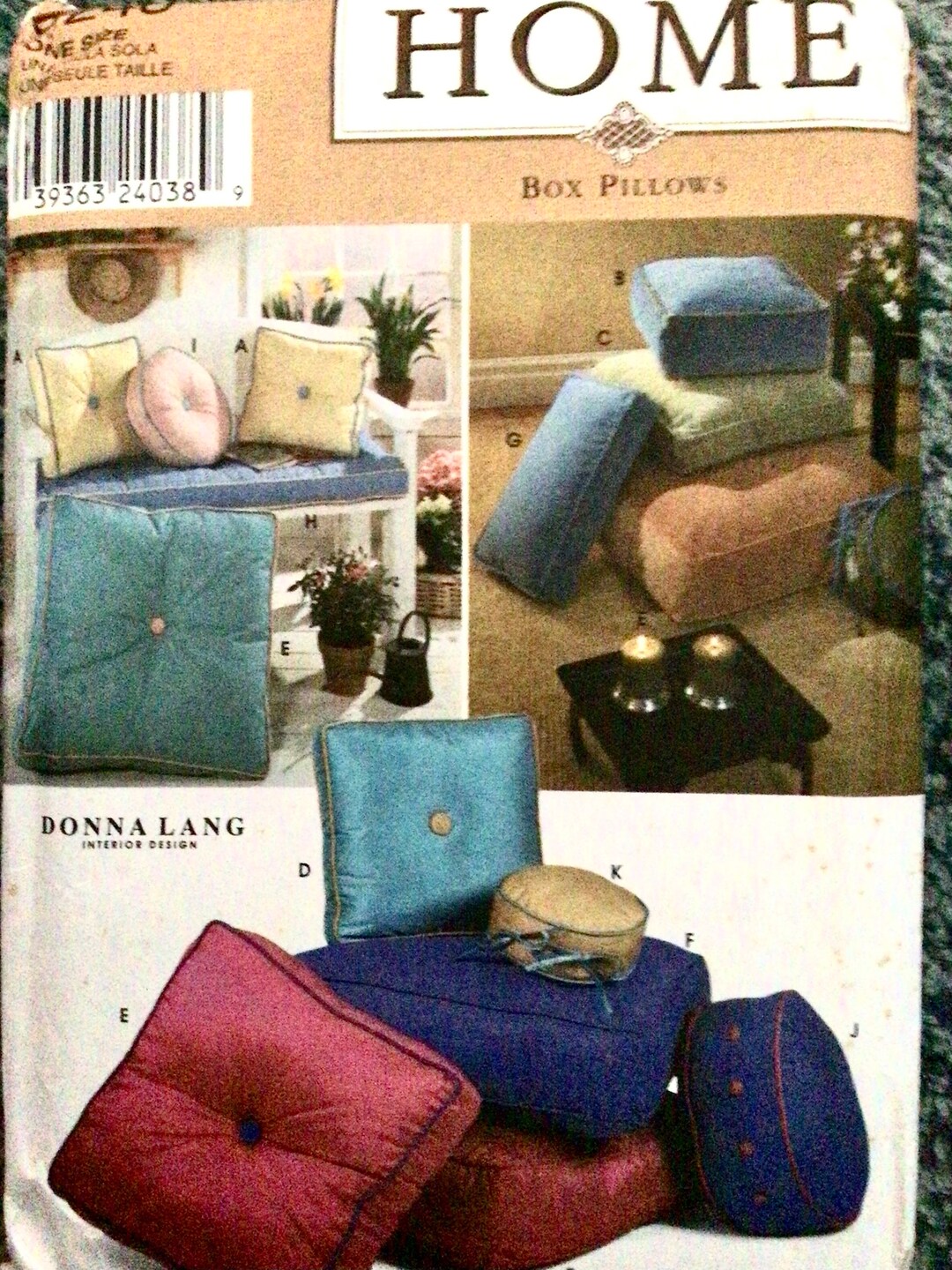 Simplicity 9248, Uncut Sewing Pattern, Box Pillows, Round, Square ...