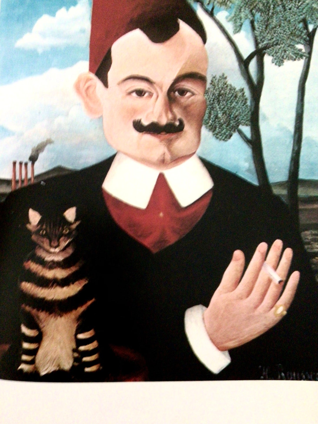 Henri Rousseau, Pierre Loti With His Cat, Primitive Print, Vintage Book ...