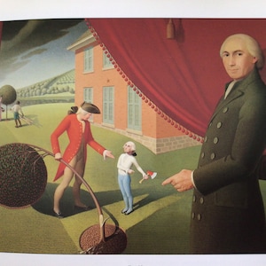 Grant Wood, PARSON WEEMS’ FABLE, Vintage Book Page for Framing ...