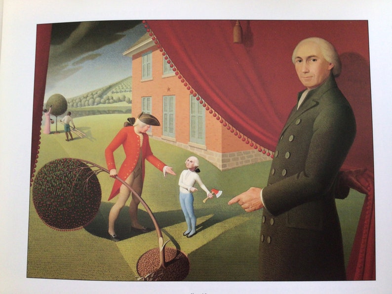 Grant Wood, PARSON WEEMS FABLE, Vintage Book Page for Framing ...