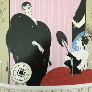 Erte Art Deco Print, GLAMOUR/THE BALCONY, 2-sided Fashion Print ...