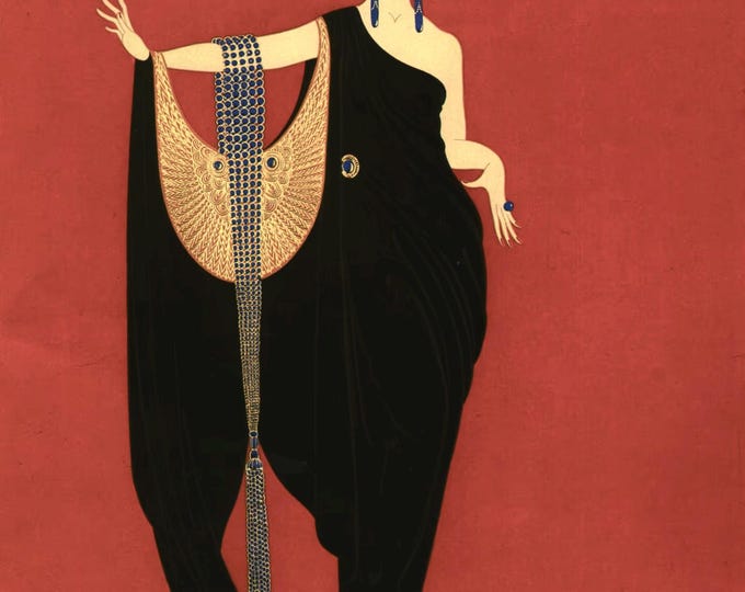 Erte Art Deco Print, GLAMOUR/THE BALCONY, 2-sided Fashion Print ...