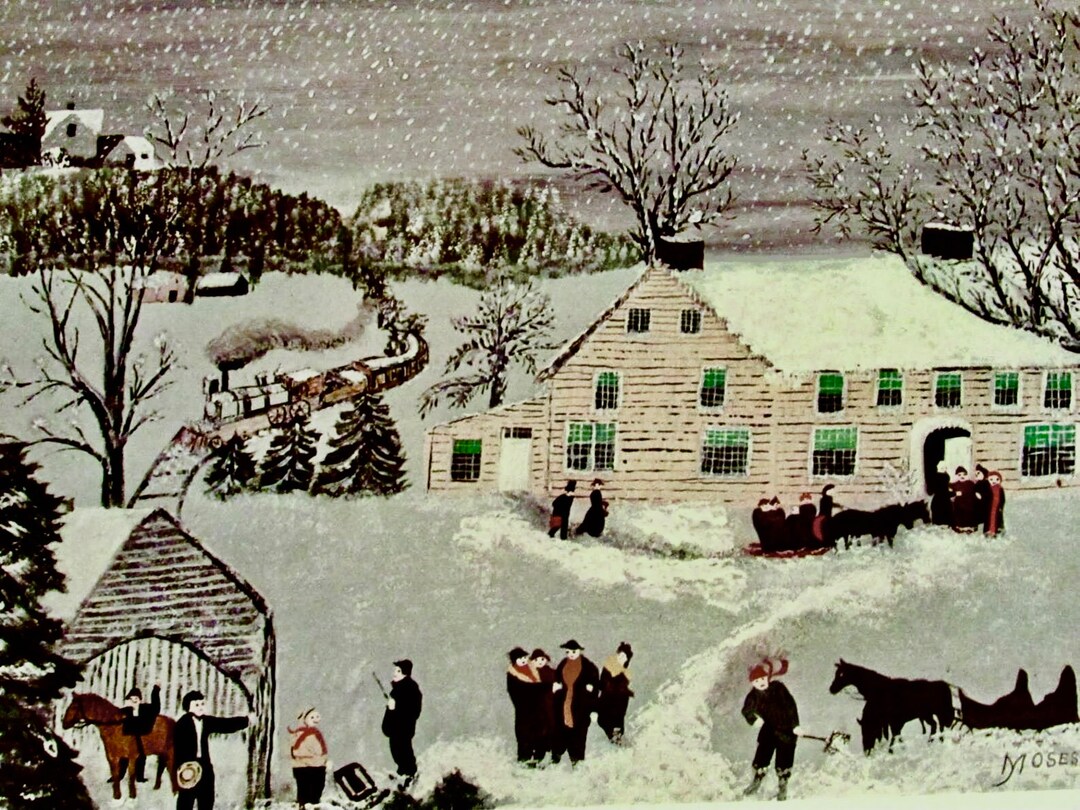 Grandma Moses, the Departure, Vintage Book Page Print, Americana ...