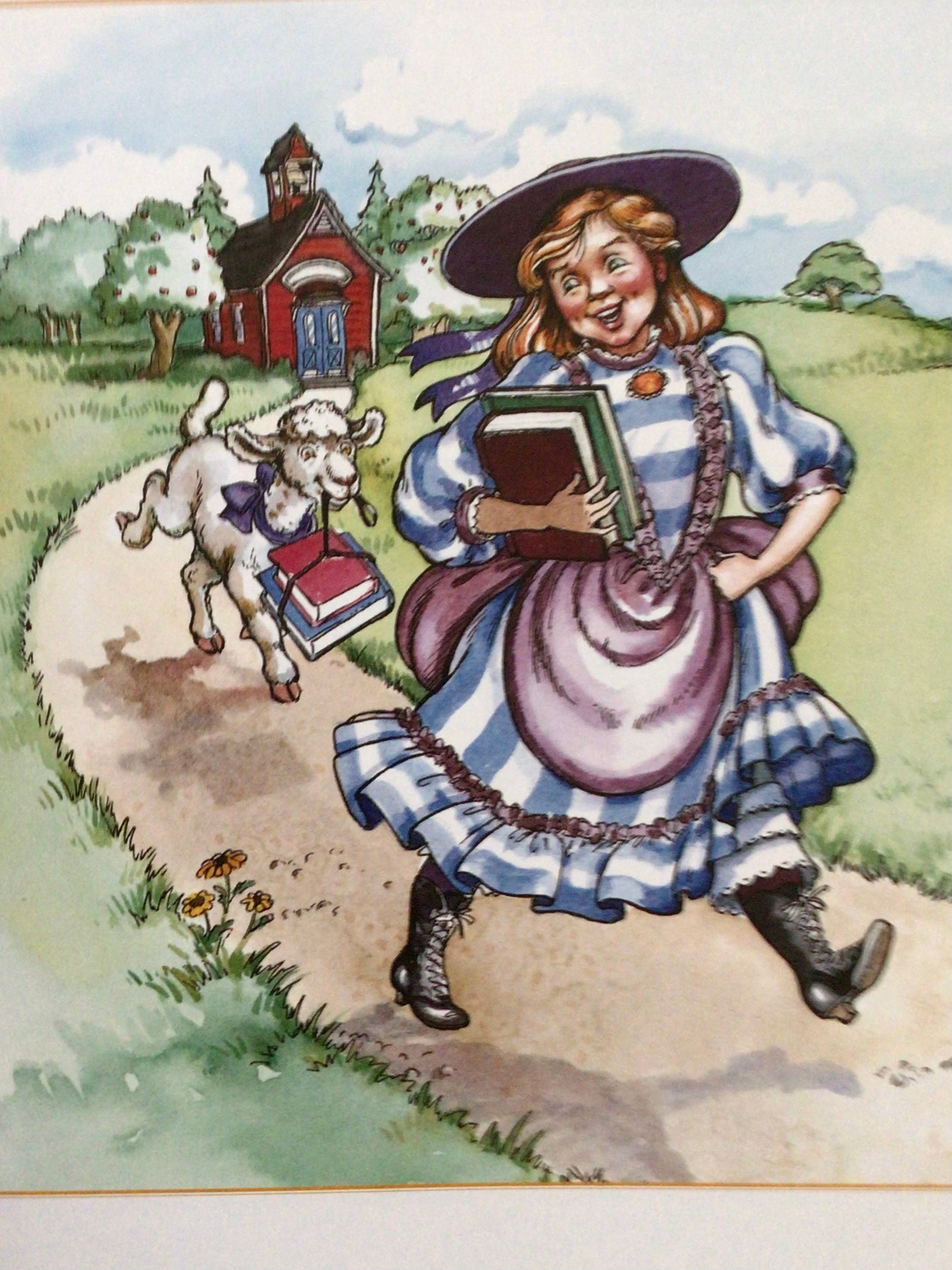 Mary Had A Little Lamb, Childrens Print, Vintage Bookplate, Bookpage ...