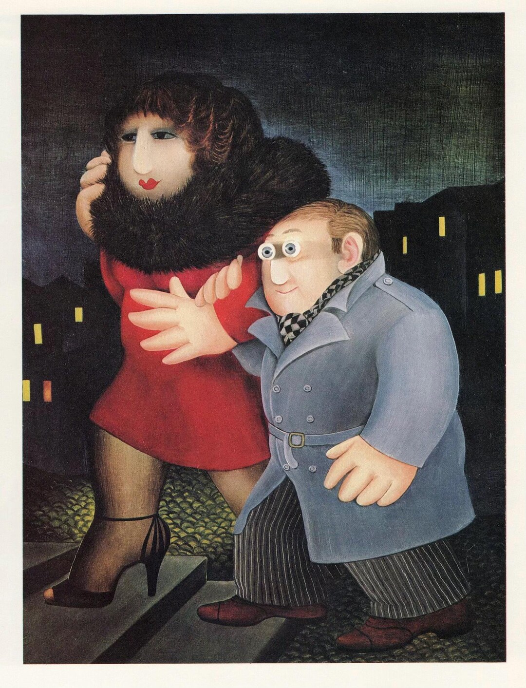 Beryl Cook, MAN With BLUE EYES, Naive Art, Art Print, Vintage Book ...