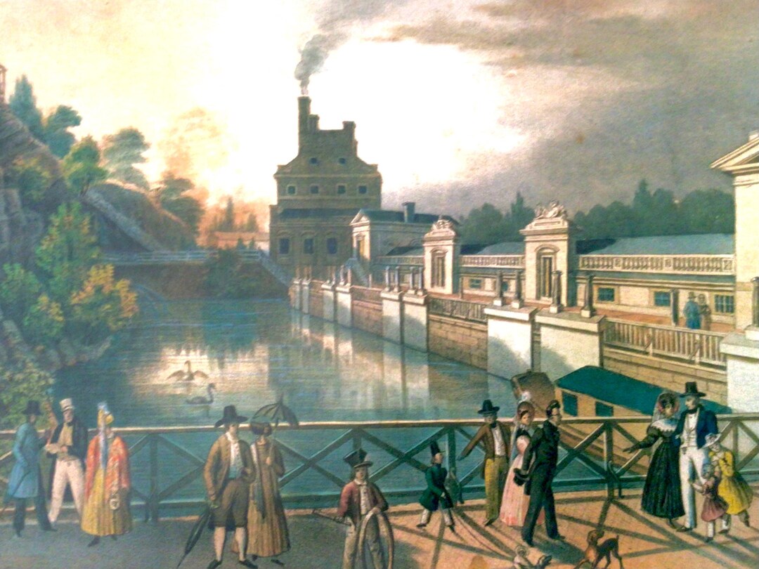 John Caspar Wild, Fairmount Waterworks Philadelphia, 2-sided, Unframed ...