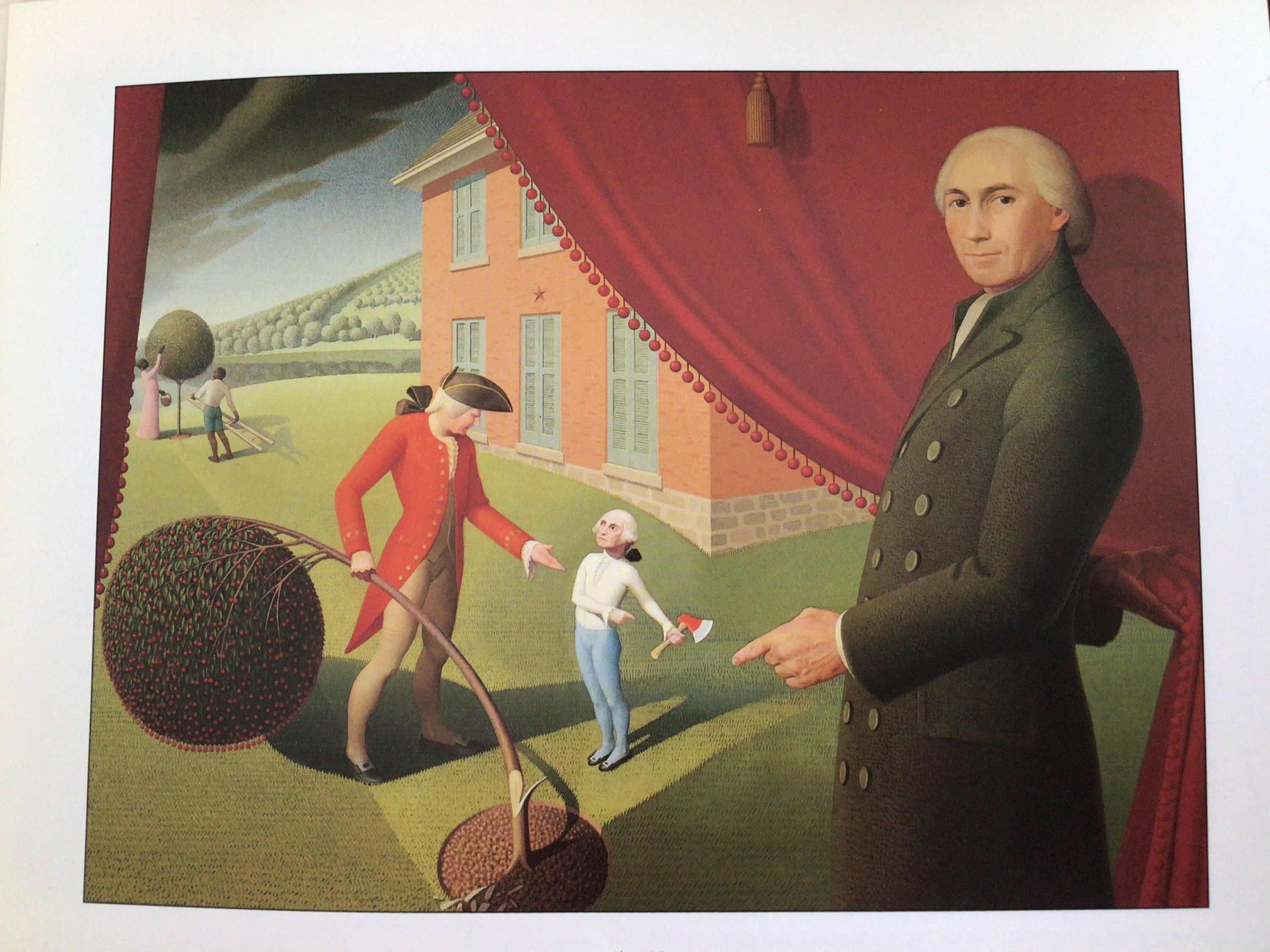 Grant Wood, PARSON WEEMS’ FABLE, Vintage Book Page for Framing ...