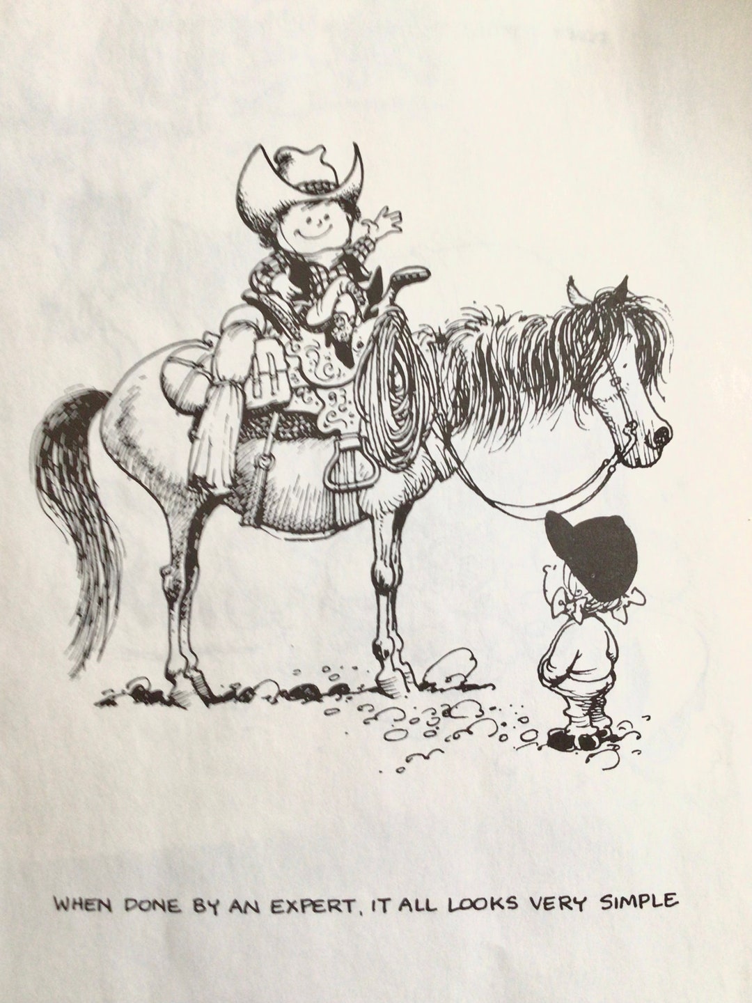 Norman Thelwell, Pony Print, Black & White Bookplate, 2-sided, Cartoon ...