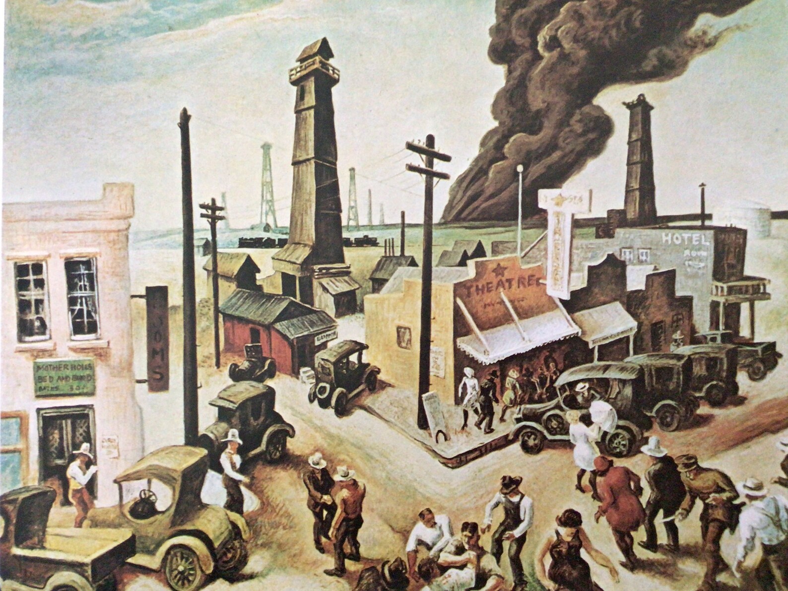 Thomas Hart Benton, BOOMTOWN, Vintage Book Page for Framing ...