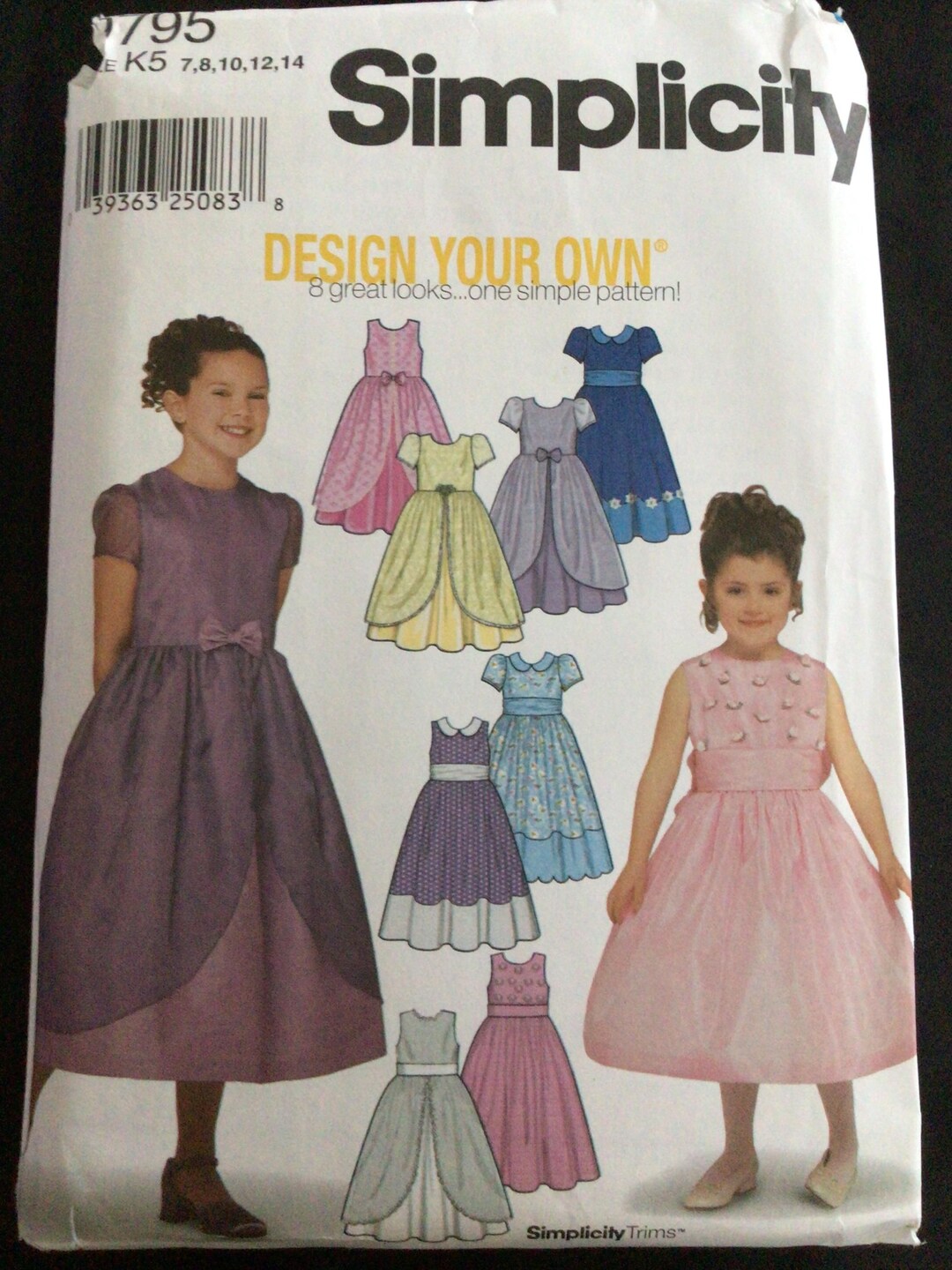 Simplicity 9795, Uncut Sewing Pattern, Girls Design Your Own Dress, 8 ...