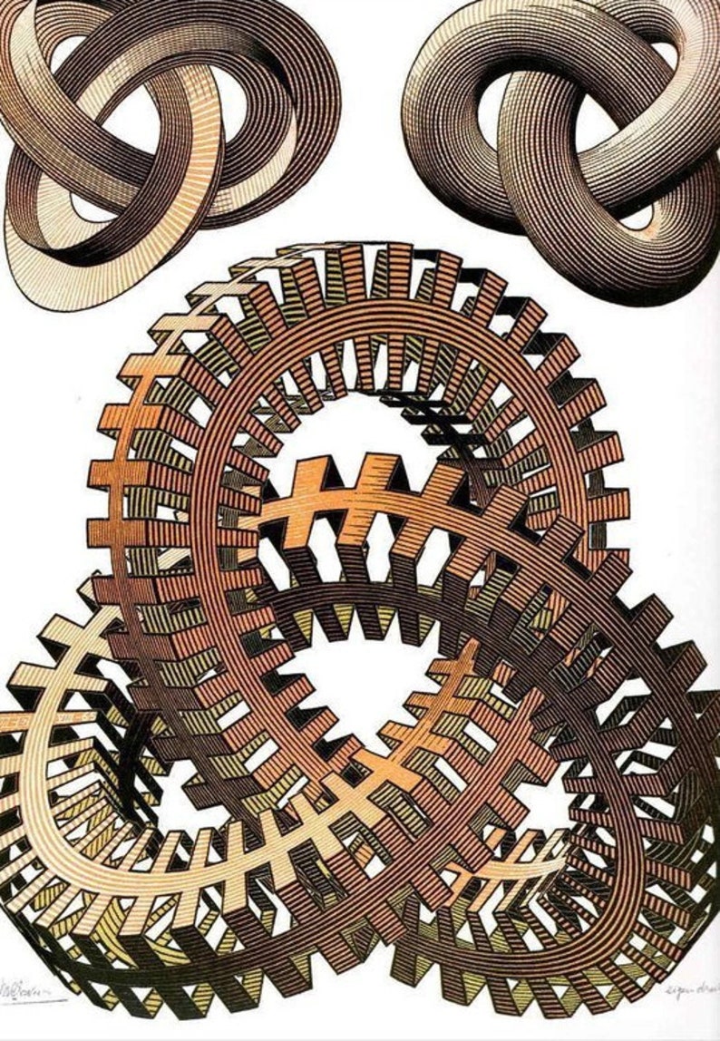 M. C. Escher, Knots, Modern Art, Graphic Art, Unframed Vintage Book ...