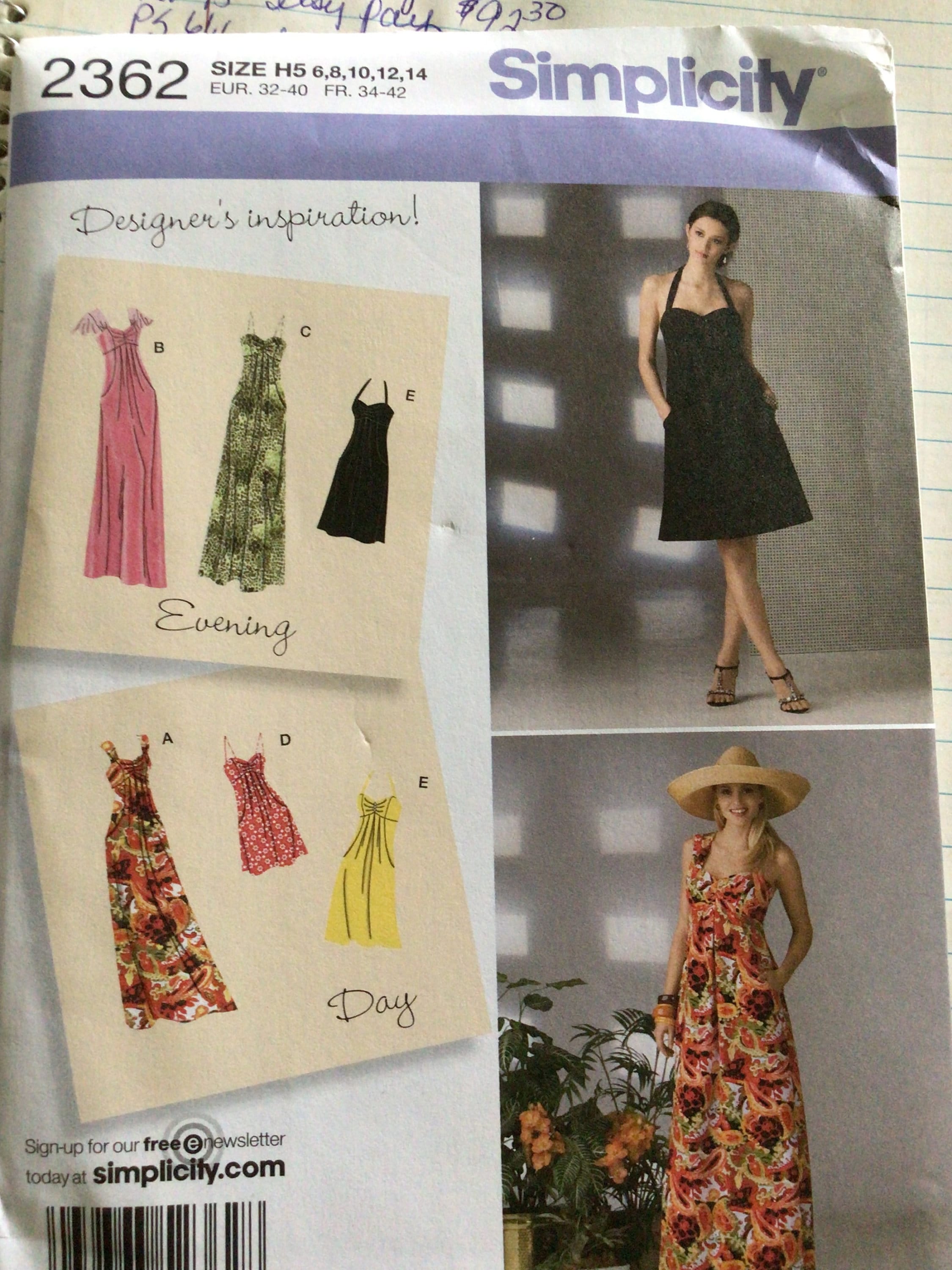 Simplicity 2362, Uncut Sewing Pattern, Misses Dress, 3 Lengths, Size 6-14, Sundress, Halter ...
