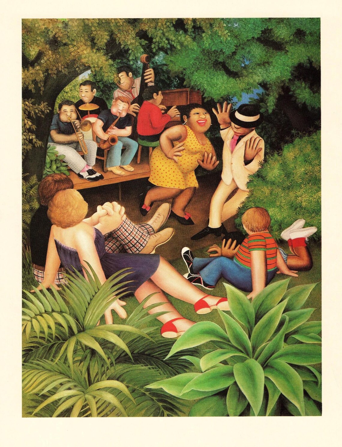 Beryl Cook, JACKSON SQUARE, Naive Art, Art Print, Vintage Book Print ...