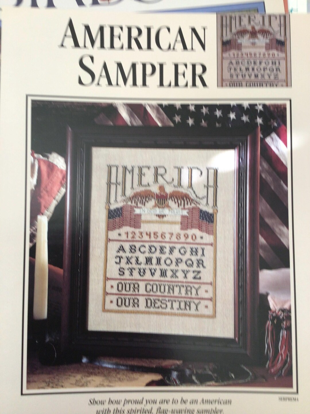 Counted Cross Stitch Pattern, AMERICAN SAMPLER, Leisure Arts 1994, Flag ...