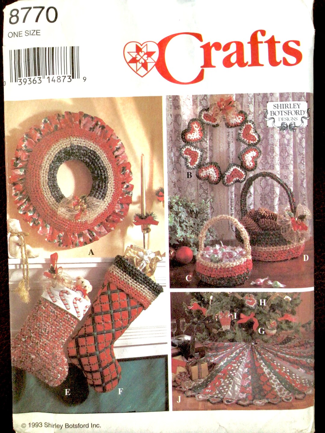 Simplicity 8770, Uncut Vintage Craft Pattern, Christmas Decor, Wreath ...