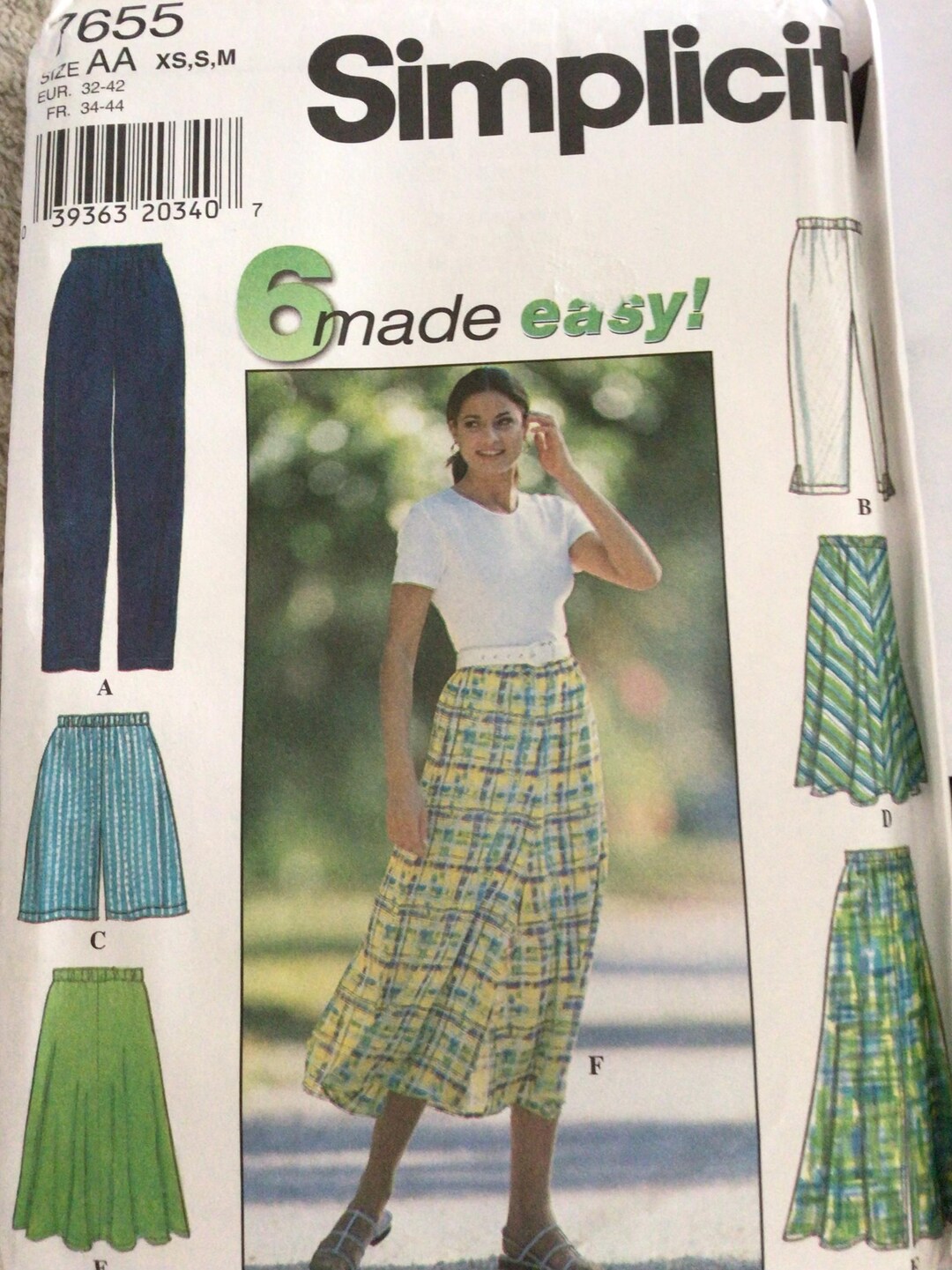 Simplicity 7655, Uncut Sewing Pattern, Easy Sew Misses Pants, Shorts ...