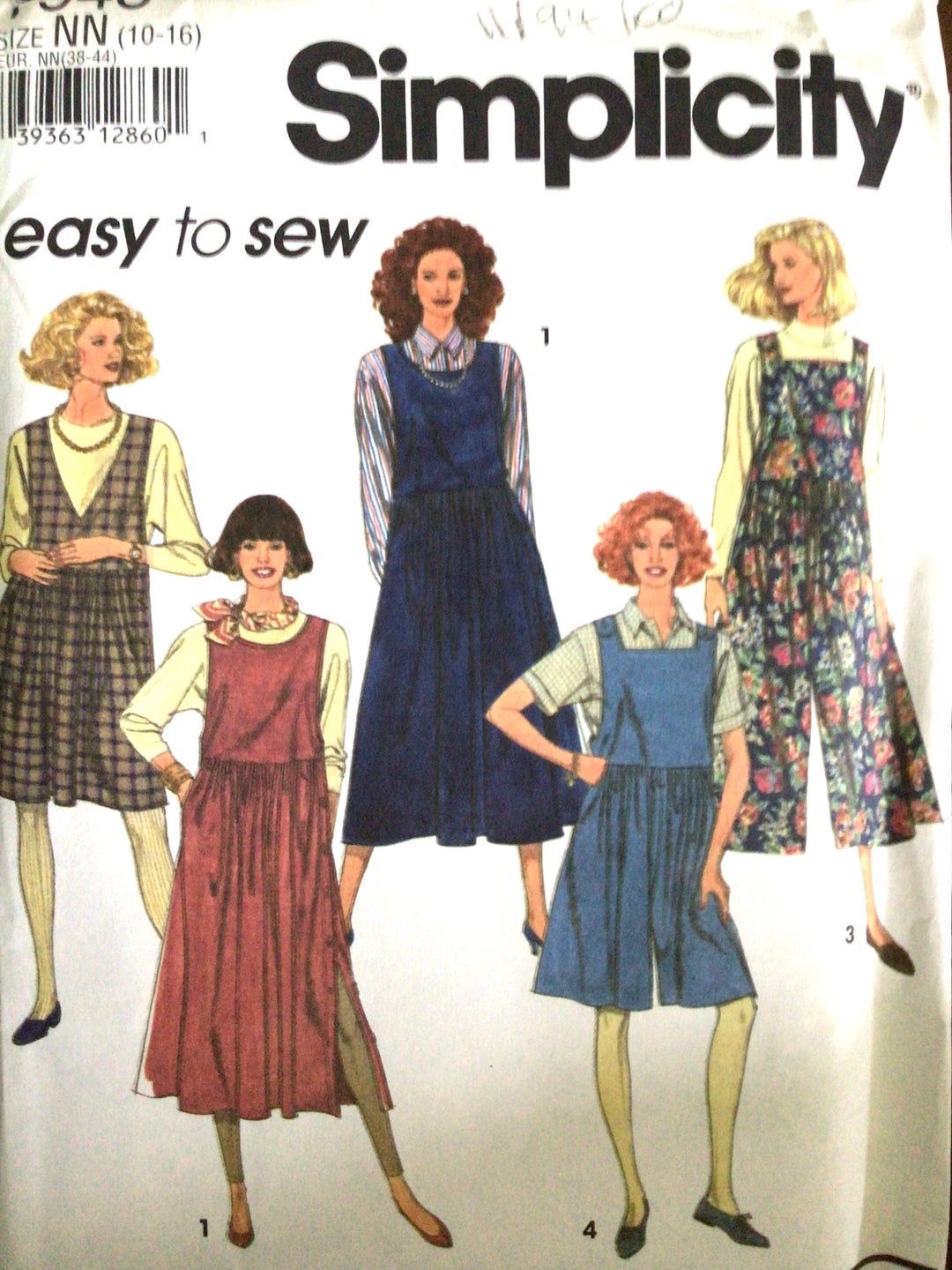 Simplicity 7948, Uncut Sewing Pattern, Easy Sew, Misses/womens Jumpers ...