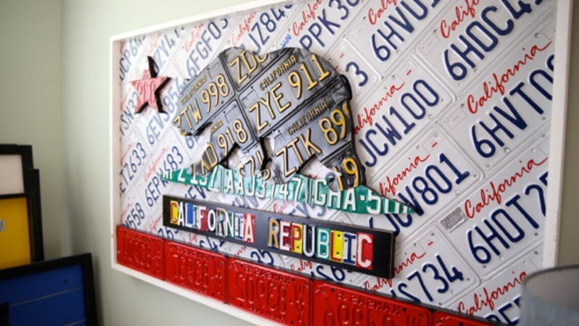 California State Flag License Plate Art Original - Etsy