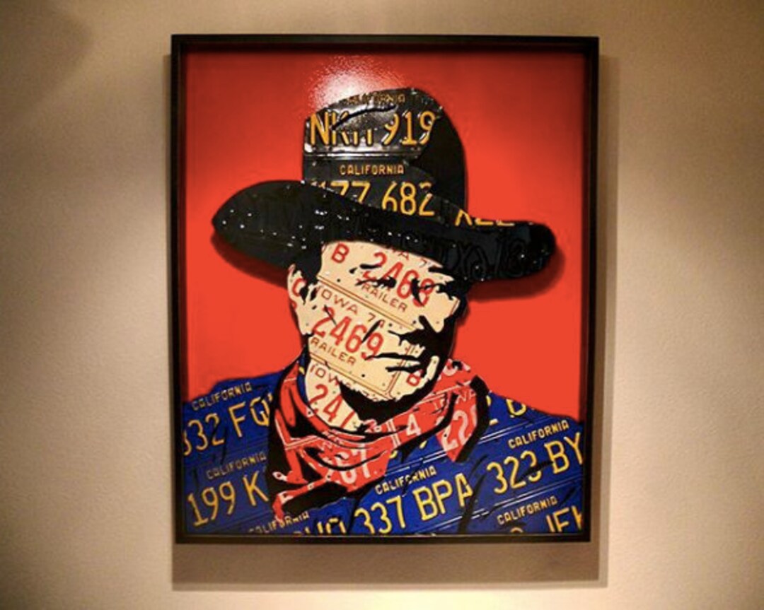 John Wayne, the Duke, License Plates, 36 X 30 Original Aaron Foster - Etsy