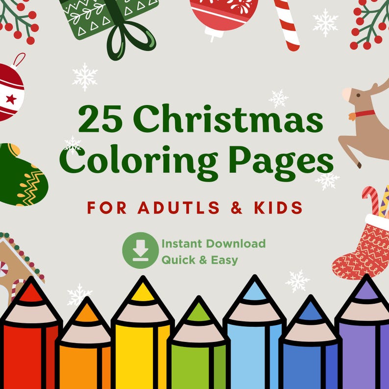 Giftful Christmas Coloring Page for Kids | 25 Coloring Pages for 4-6 ...