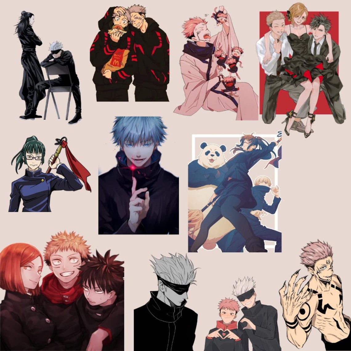 125 Jujutsu Kaisen Bundle Pngs With Clear Background, Designs Bundle ...