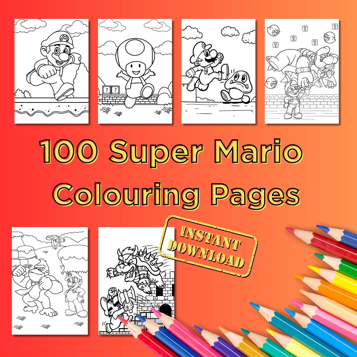 100 Super Mario Coloring Page for Kid, Printable Coloring Pages, Kids ...